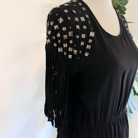 Ariat | Dresses | Ariat S Western Dress Black Fringe Beaded Studs ...